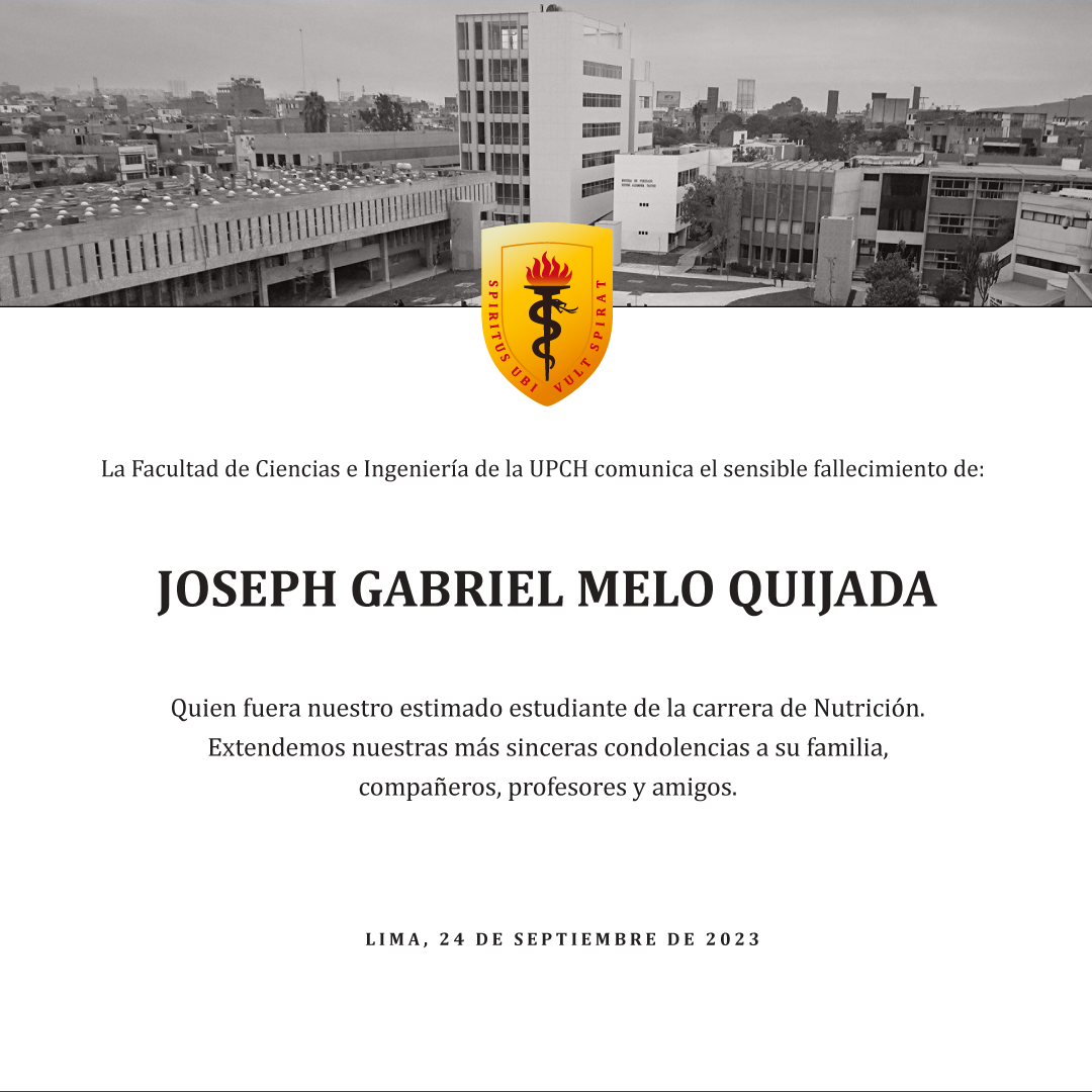 Lamentamos el sensible fallecimiento de Joseph Gabriel Melo Quijada – Facultad de Ciencias e ...
